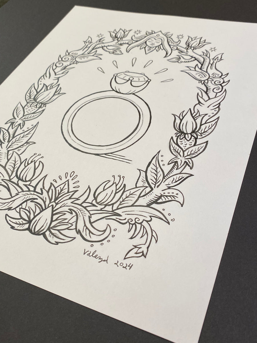 The Ring: Lenormand Della Luna Original Ink Drawing – Deviant Moon Inc