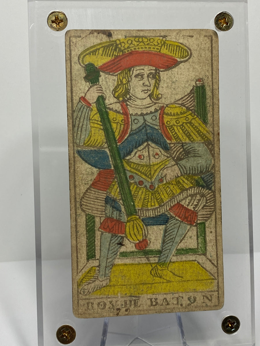 King of Wands. c.1839 Tarot Marseille Bernardin Suzanne – Deviant Moon Inc