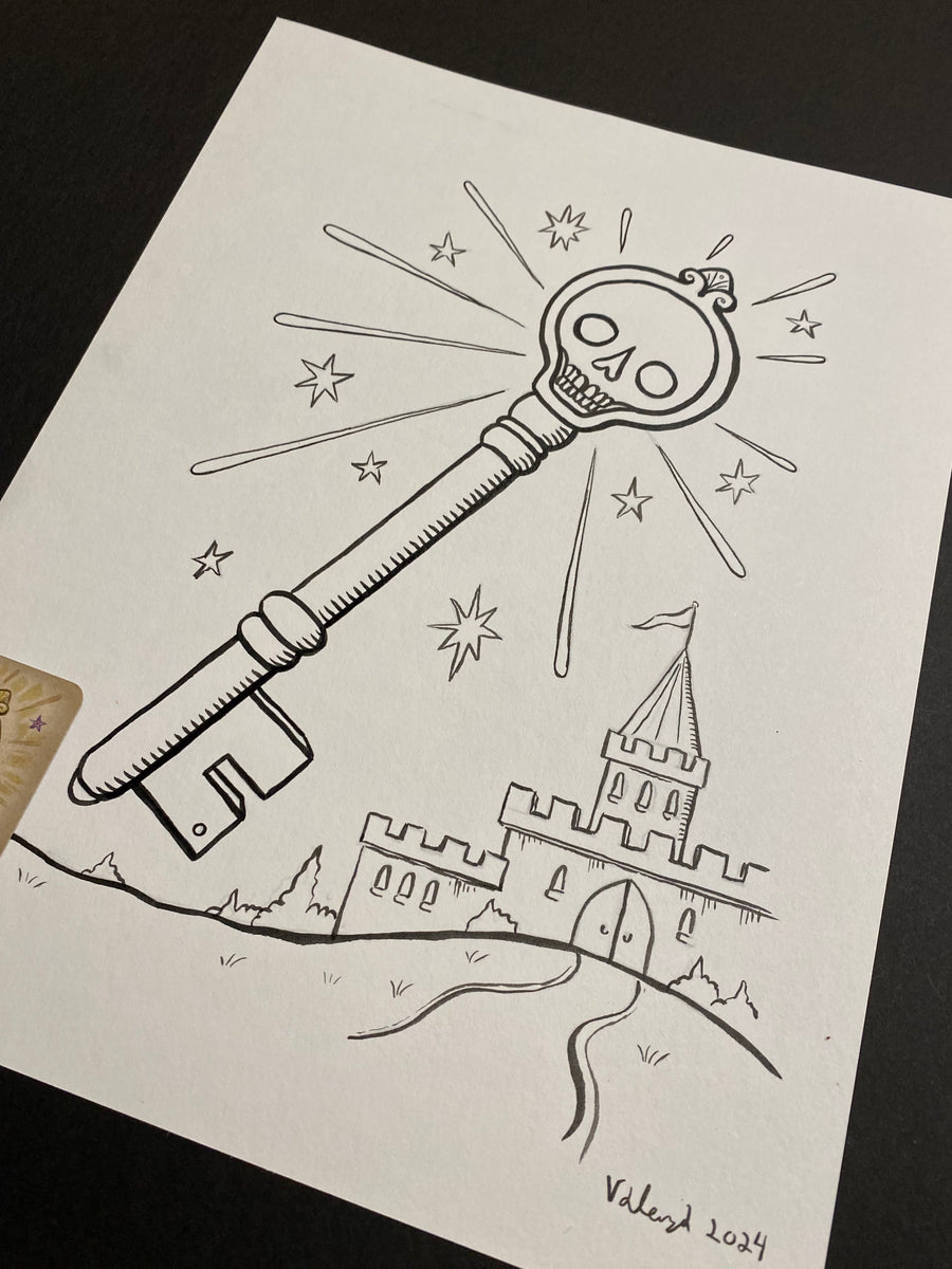 The Key: Lenormand Della Luna Original Ink Drawing – Deviant Moon Inc