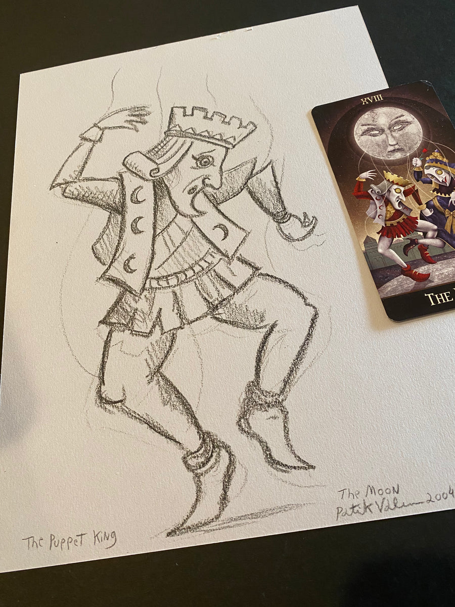 “Puppet King-The Moon” Original Deviant Moon Tarot Concept Sketch 2004 ...