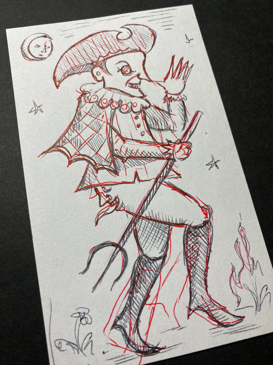 The Fool. Original Signed Concept Sketch 2013 – Deviant Moon Inc