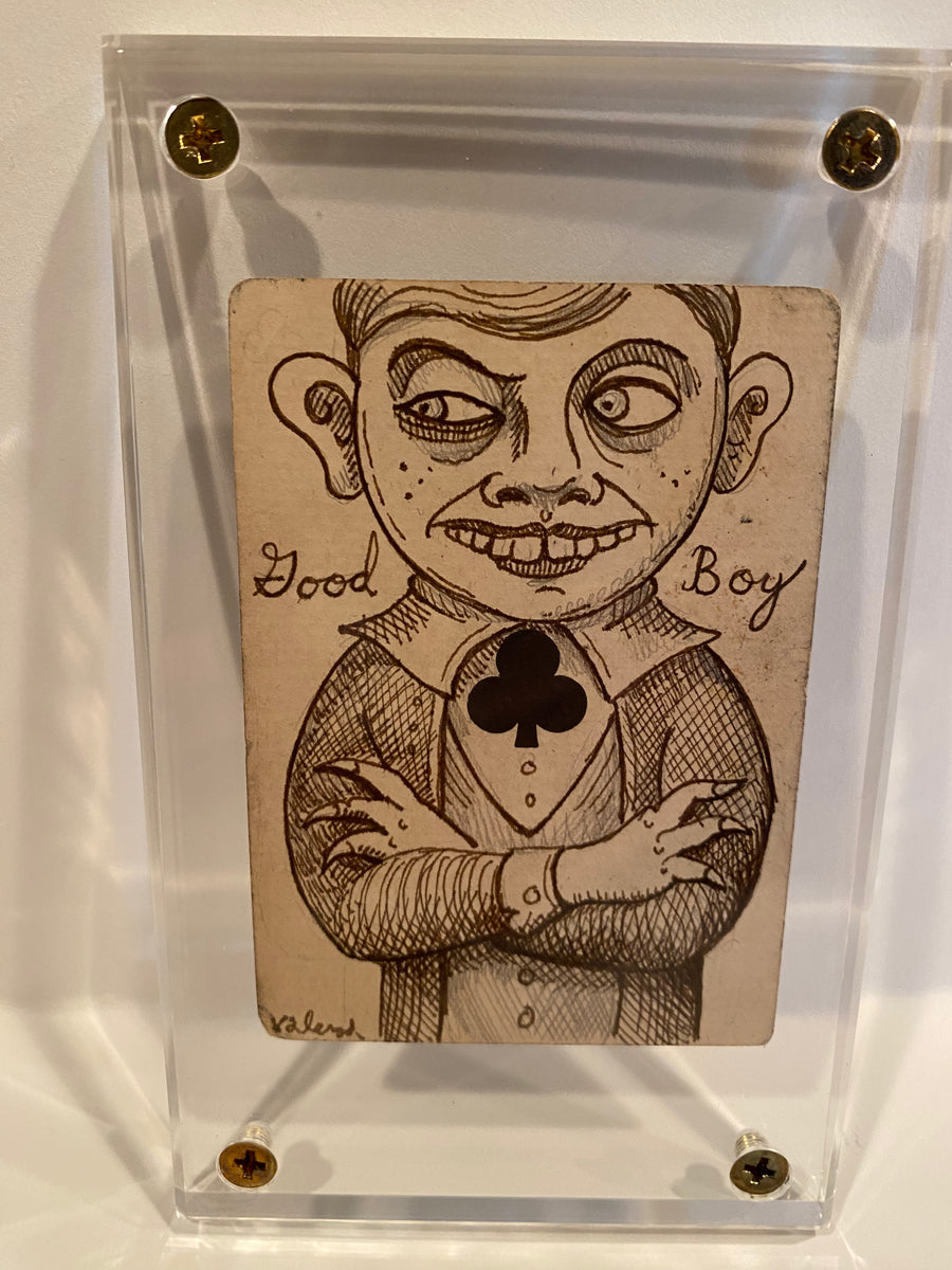 ‘Good Boy’ Original Ink Transformation Playing Card – Deviant Moon Inc