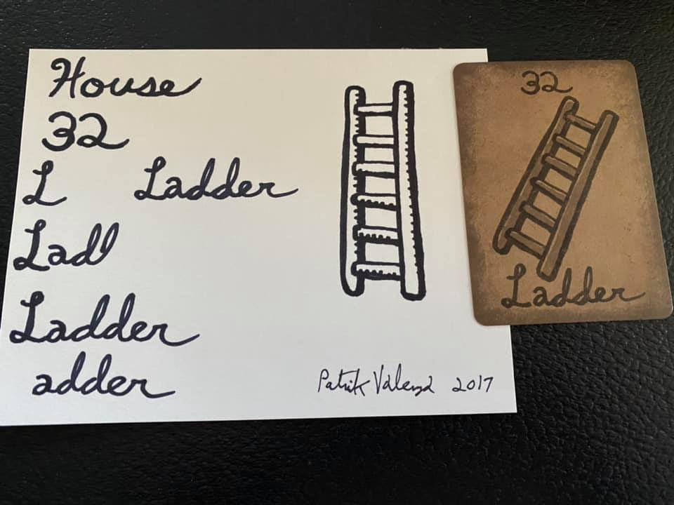 "The Ladder" Mildred Payne Oracle Original Ink Drawing – Deviant Moon Inc