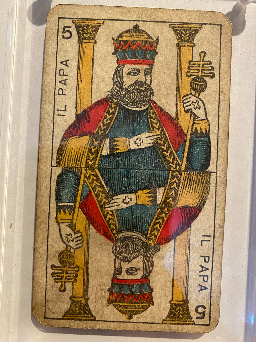 “The Pope”-Authentic Antique Tarot Card 1930 – Deviant Moon Inc