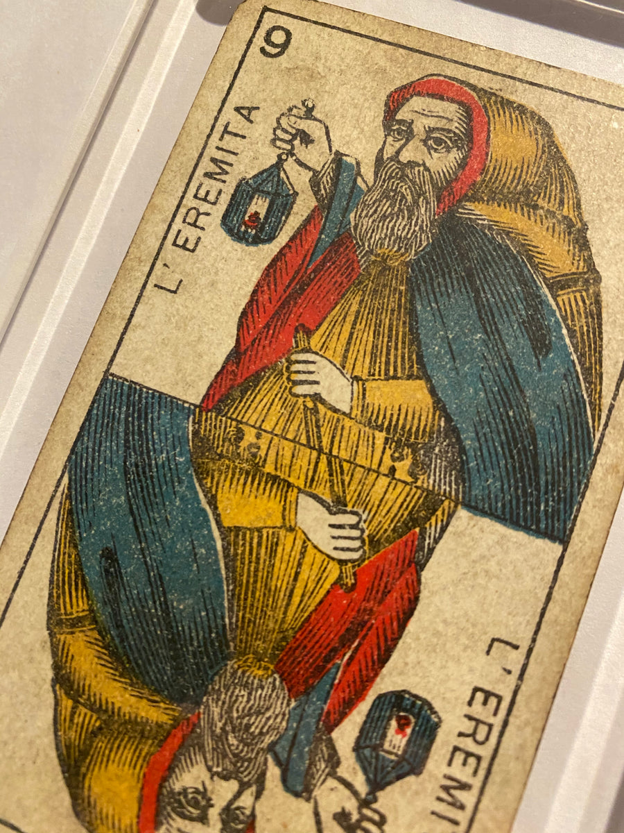 ‘The Hermit”-Authentic Antique Tarot Card 1930 – Deviant Moon Inc